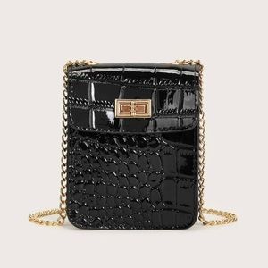 Bags | Mini Twist Lock Croc Embossed Crossbody Bag | Poshmark
